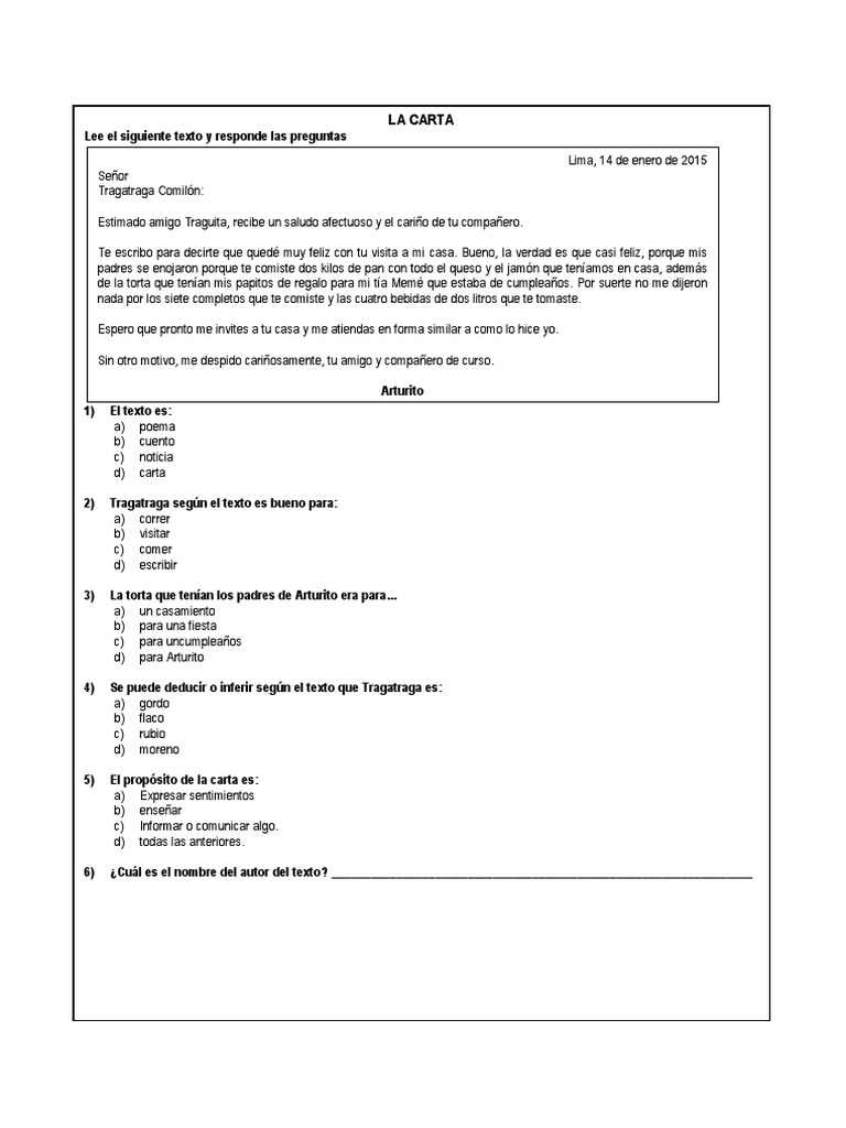 La Carta - Examen