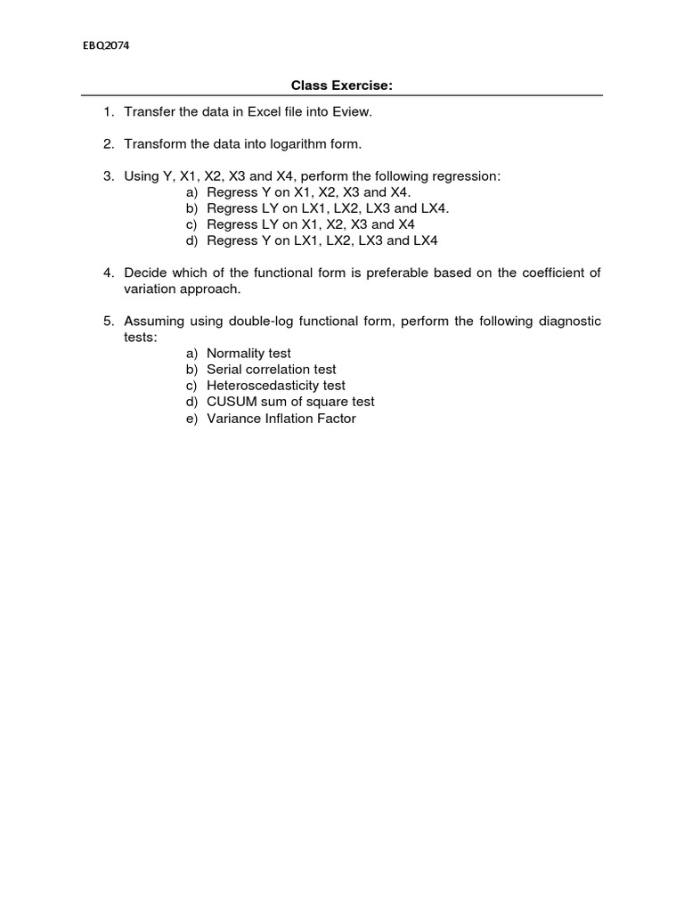 Class Exercise | PDF