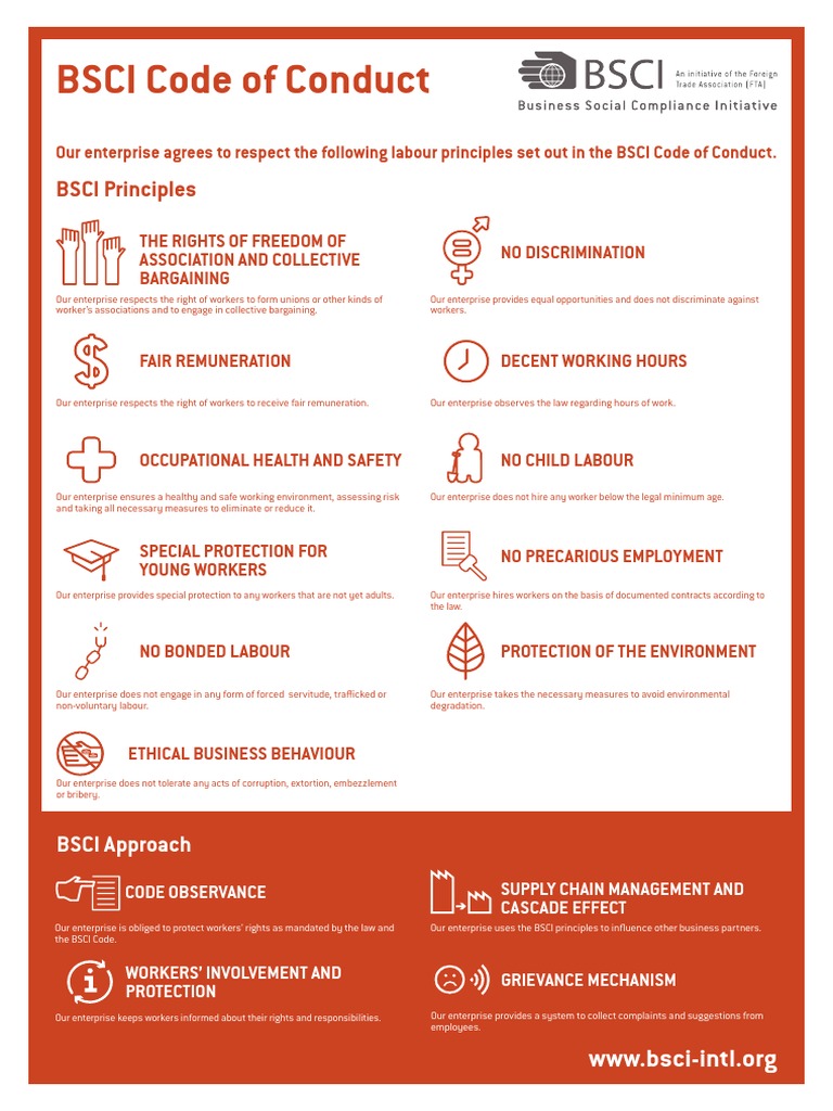 BSCI Code of Conduct | PDF | Employment | Social Institutions