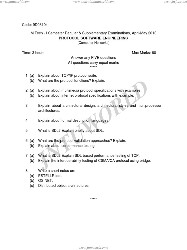 9D08104 Protocol Software Engineering | PDF