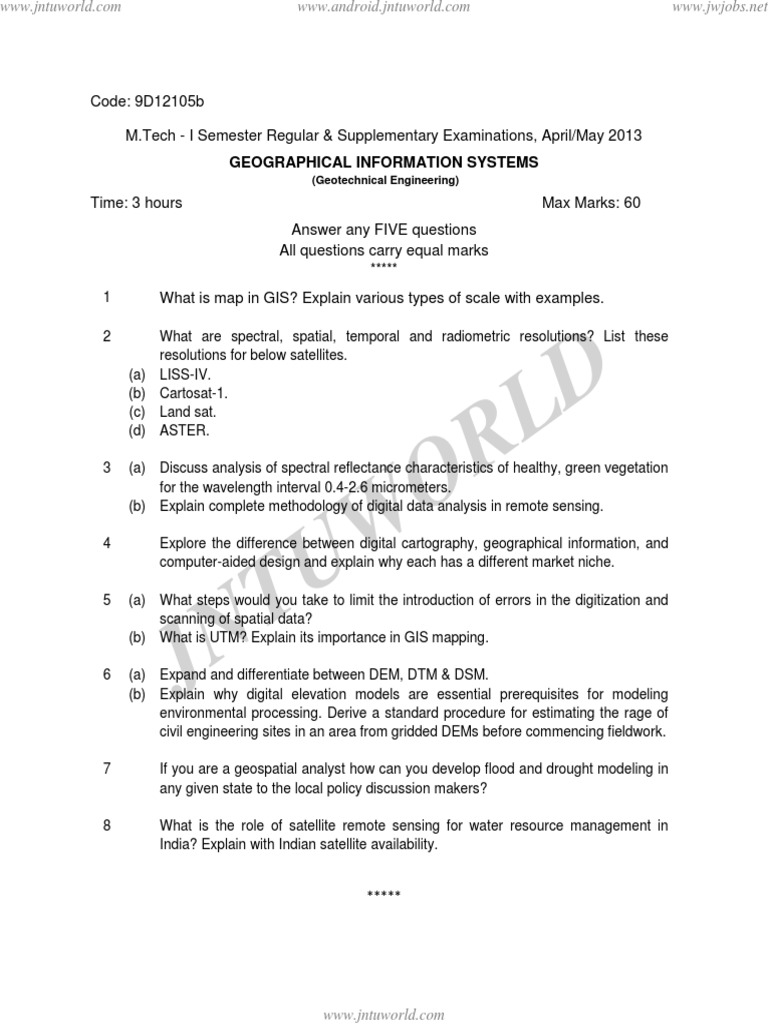 9D12105b Geographical Information Systems | PDF | Geographic ...