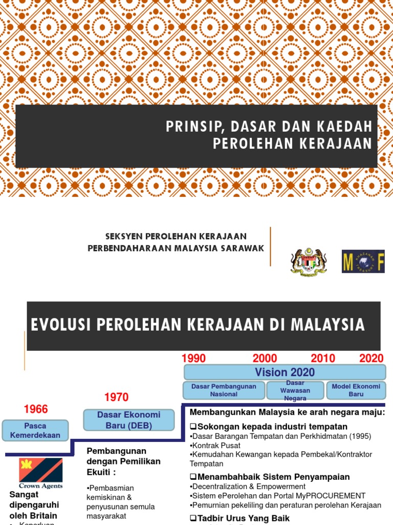 Prinsip, Dasar Dan Kaedah Perolehan Kerajaan | PDF
