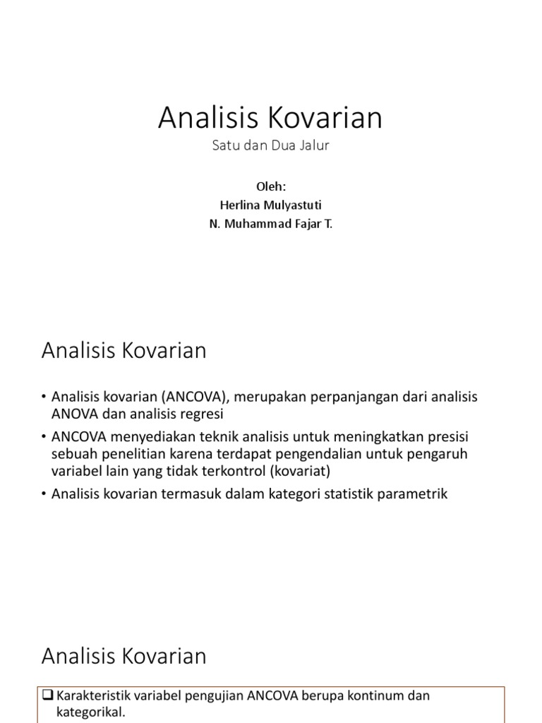 Analisis Kovarian | PDF