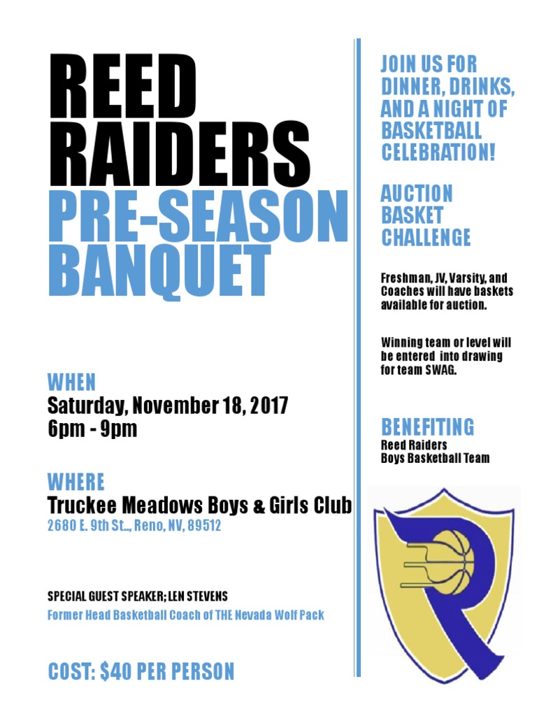 Raiders Pre-Season Banquet Flyer - Draft | PDF