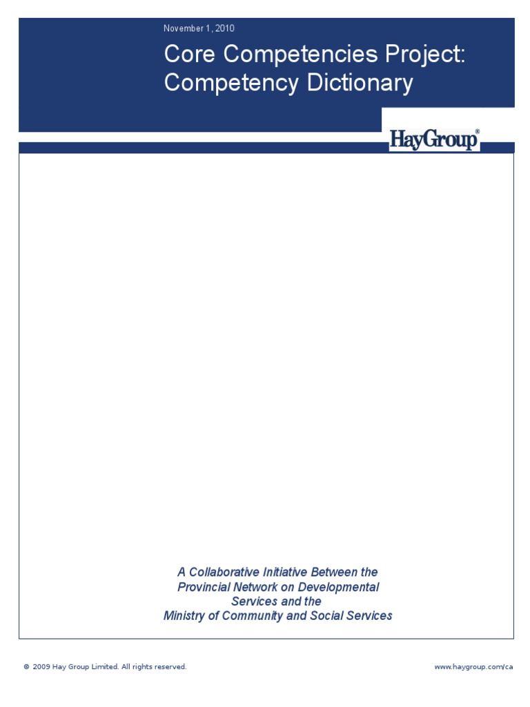 Hay - Core Competency Dictionary - Revised November 2010 | PDF ...