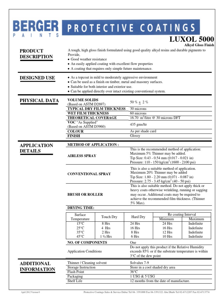 Pds Luxol 5000 Voc | PDF | Chemistry | Materials