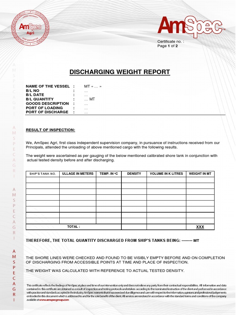 AmSpec Certifikat | PDF | Water Transport | Shipping