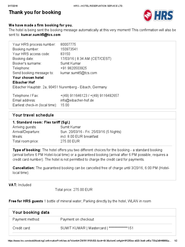 HRS – HOTEL RESERVATION SERVICE LTD_.pdf | Service Industries | Technology