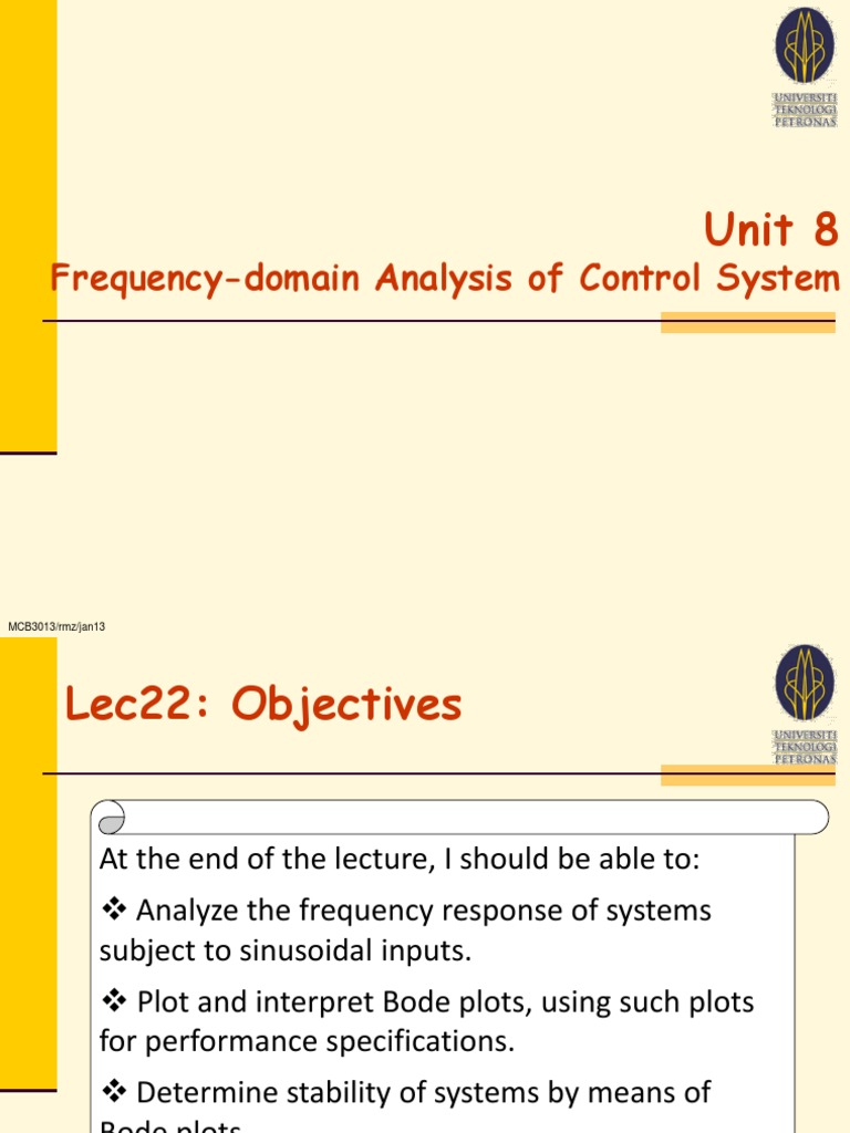 Unit 8: Frequency-Domain Analysis of Control System | PDF ...