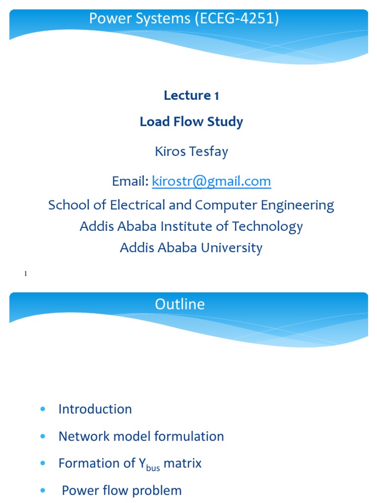 Lecture 1 Load Flow Studies | PDF | Ac Power | Force