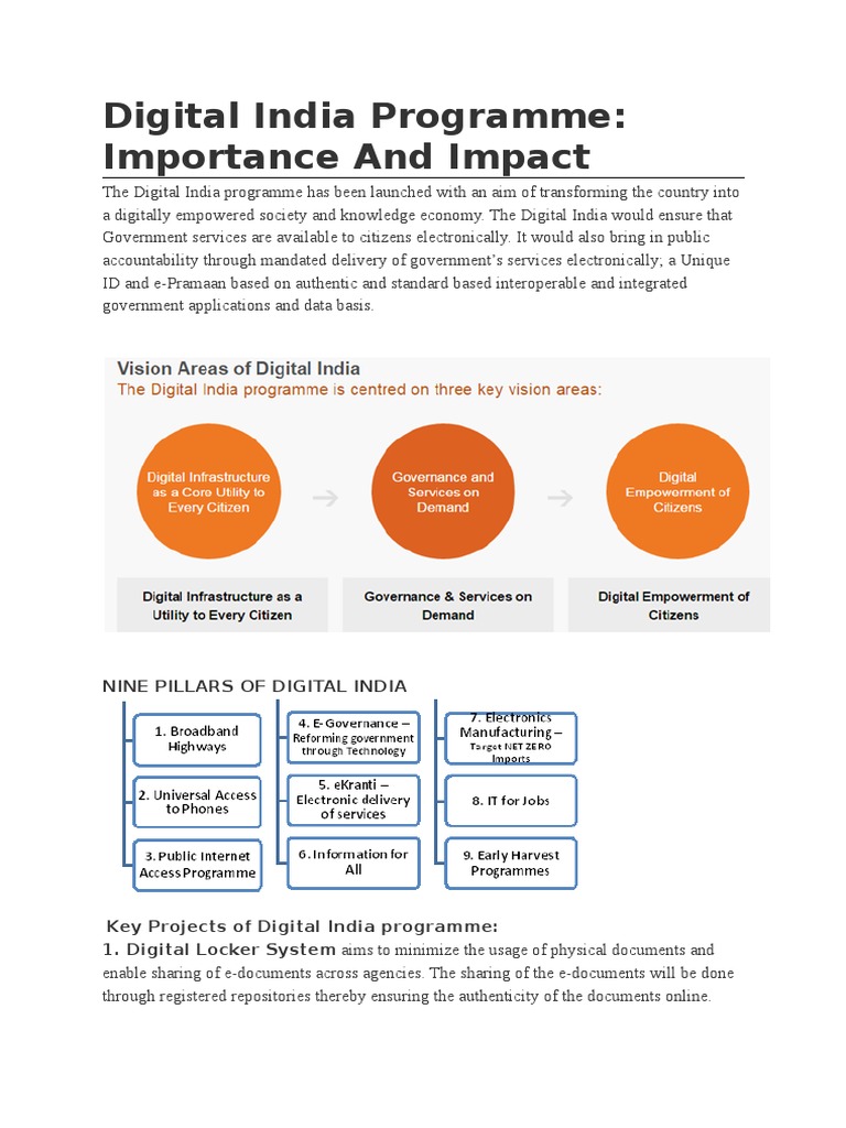 Digital India Programme: Importance and Impact | PDF | Economies ...