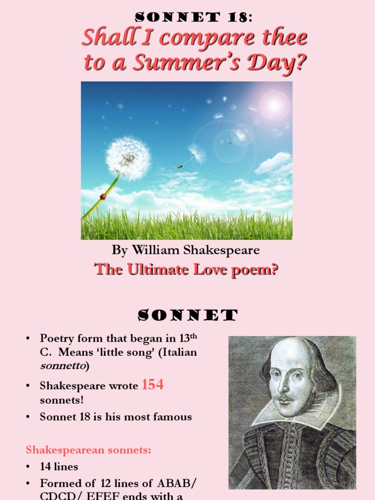 Shakespeare's Most Famous Sonnet Brought to Life | PDF | Poems ...
