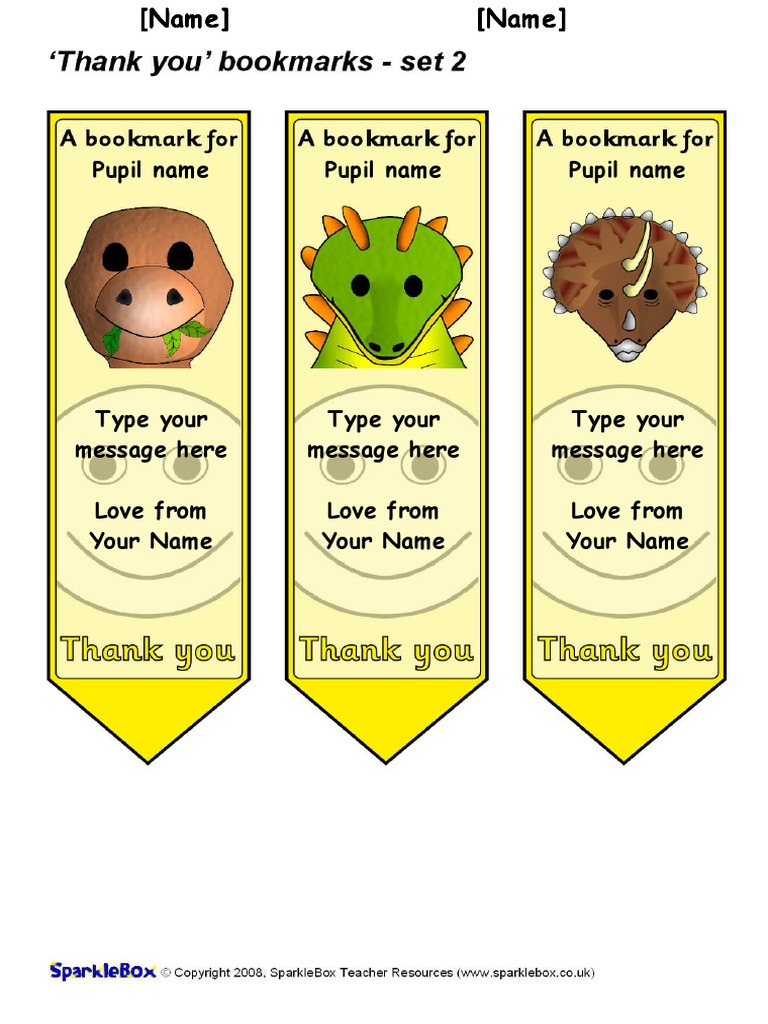 Bookmark Template for Pupils | PDF