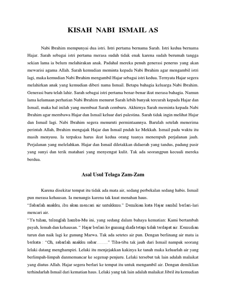 Nabi Ismail Disembelih