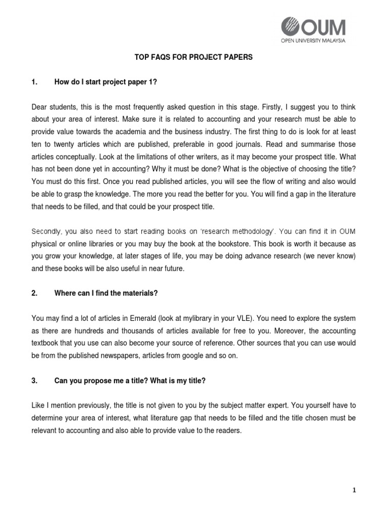 Top Faqs For Project Papers | PDF | Literature Review | Hypothesis
