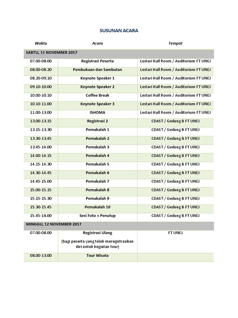 Susunan Acara + Denah | PDF