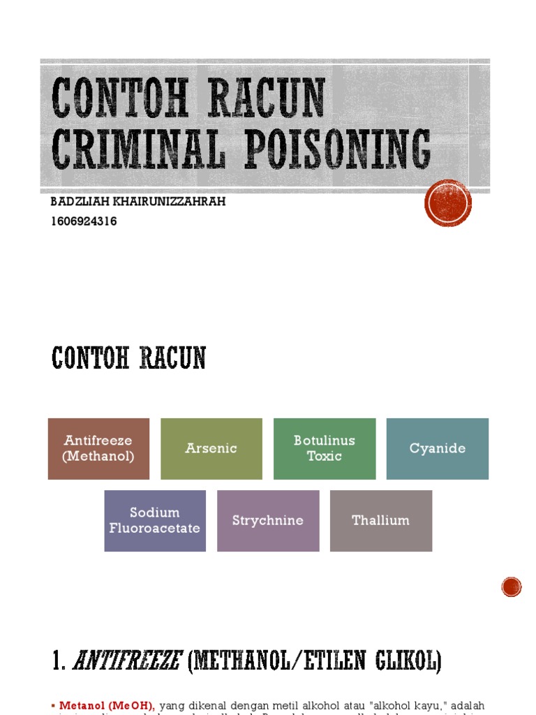 Contoh Racun Criminal Poisoning | PDF | Sains & Matematika