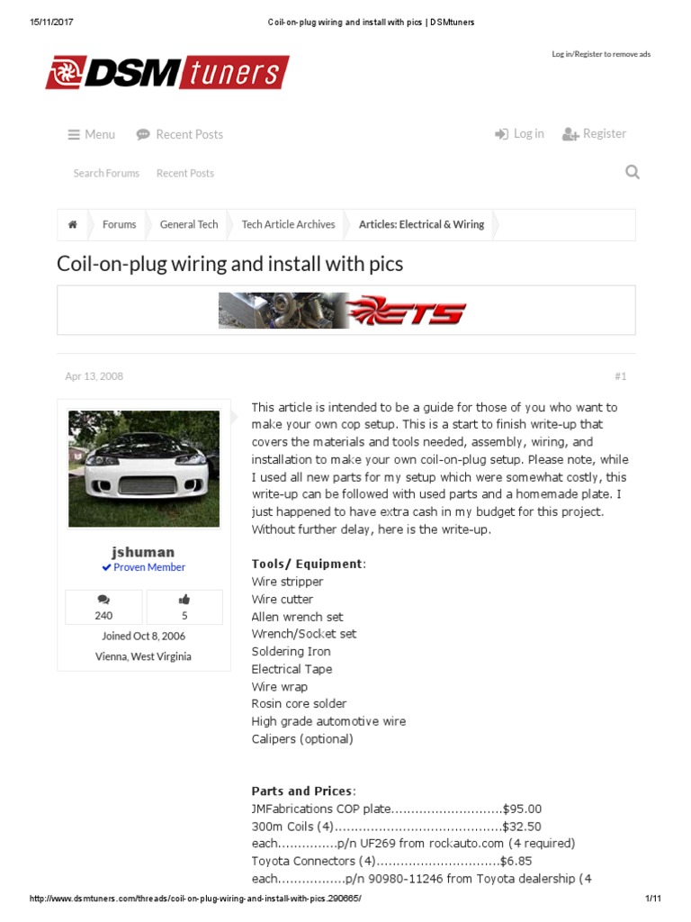 Coil-On-Plug Wiring and Install With Pics - DSMtuners PDF | PDF ...