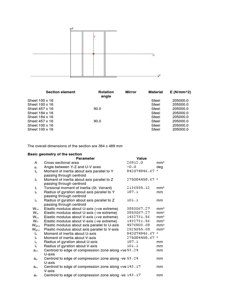 Section Element Rotation Angle Mirror Material E (N/MM 2) | PDF ...
