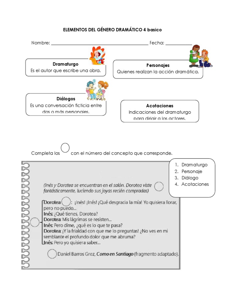 Elementos Del Género Dramático 4 Basico | PDF