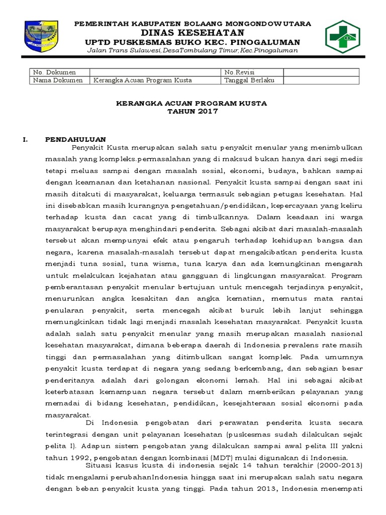 Kerangka Acuan Program Kusta | PDF
