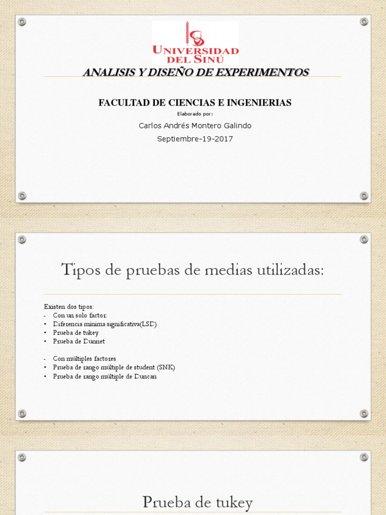 Prueba de duncan ,tukey y dunnet | Estadística | Hipótesis