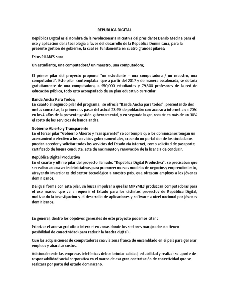 Republica Digital | PDF | República Dominicana | Banda ancha