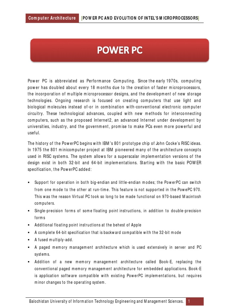 Power PC and Intel's Evolution | PDF | Central Processing Unit | Multi ...