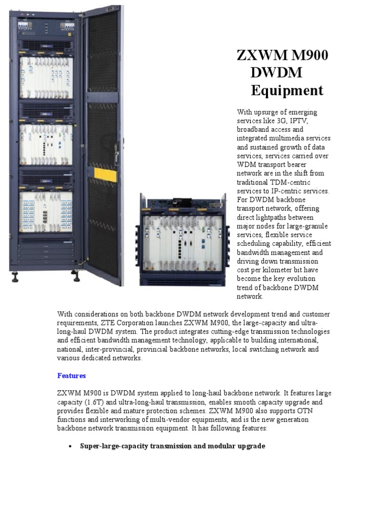 ZXWM m900 DWDM Equipment | PDF | Wavelength Division Multiplexing ...
