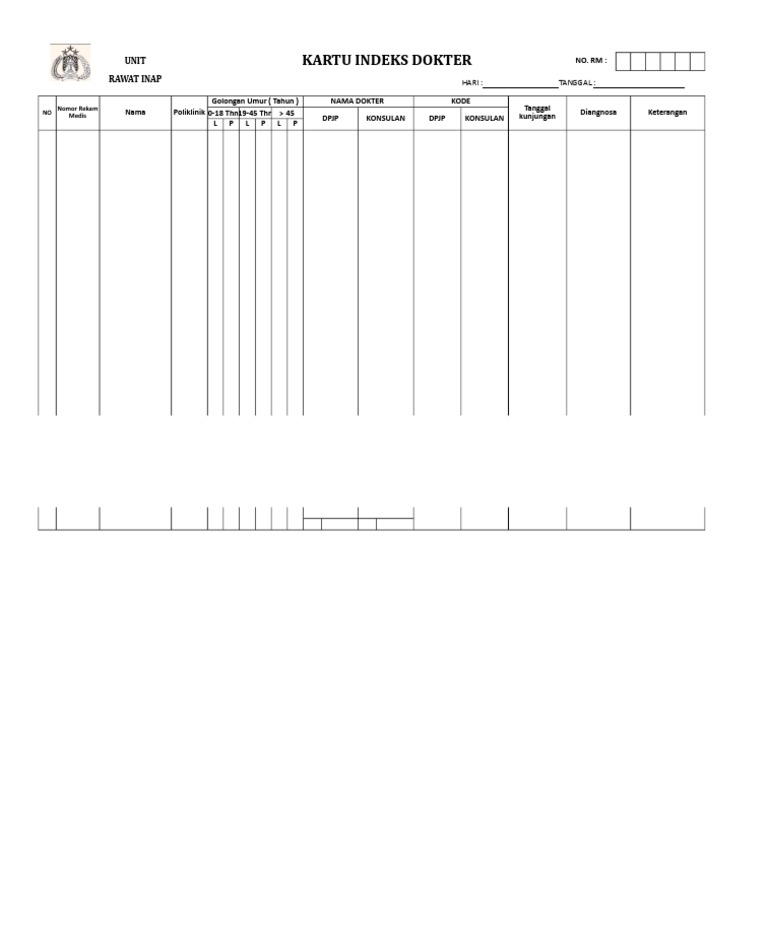 Kartu Indeks Dokter R.inap | PDF