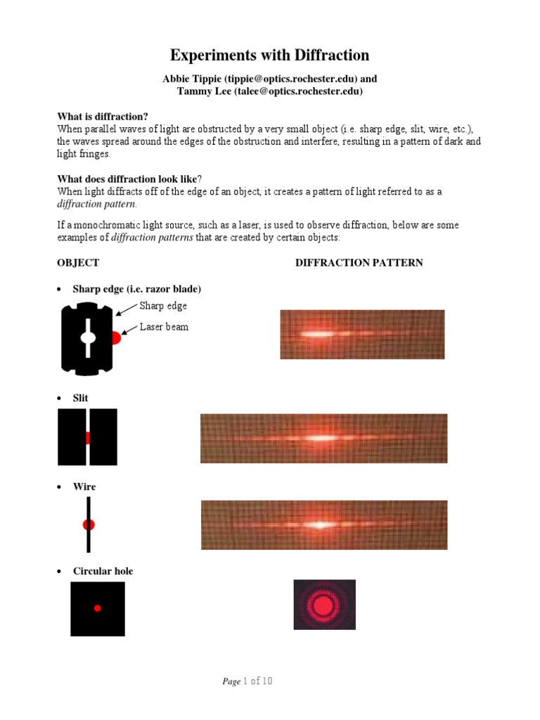 EDay2008 Diffraction PDF | PDF | Diffraction | Interference (Wave ...