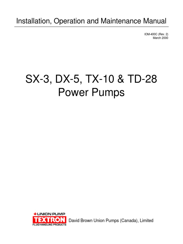 sx3 dx5 Tx10td28manual | PDF | Pump | Valve