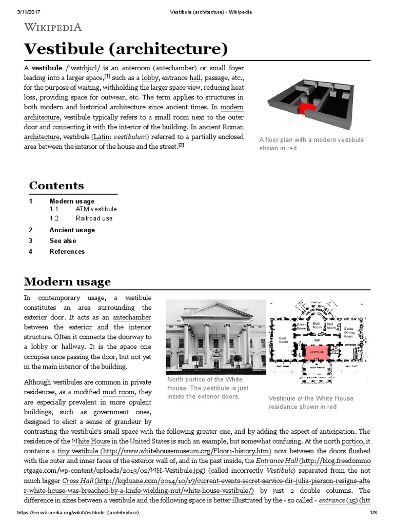 Vestibule (Architecture) - Wikipedia (Προθάλαμος) | PDF | Home ...