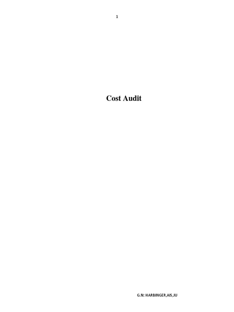Report On Cost Audit | PDF | Financial Audit | Audit