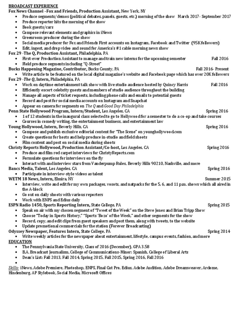 Updated Resume Without Address | PDF