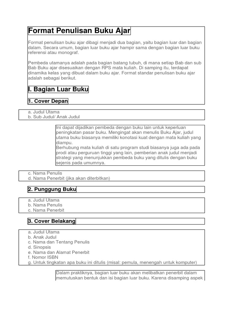 Format Penulisan Buku Ajar | PDF