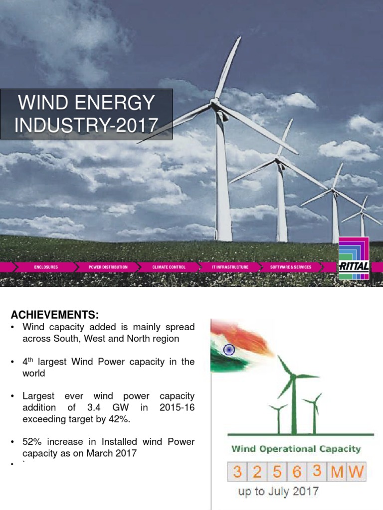 WIND ENERGY Scenario in INDIA -2017-2018.pptx | Wind Power | Watt
