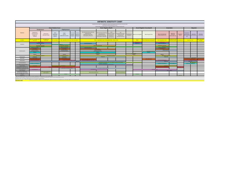 Antibiotic Sensitivity Overview Chart | PDF | Beta Lactamase | Gram ...
