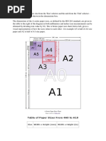 Table of Paper Sizes From 4A0 To A10 | PDF | Printing Materials | Equipment