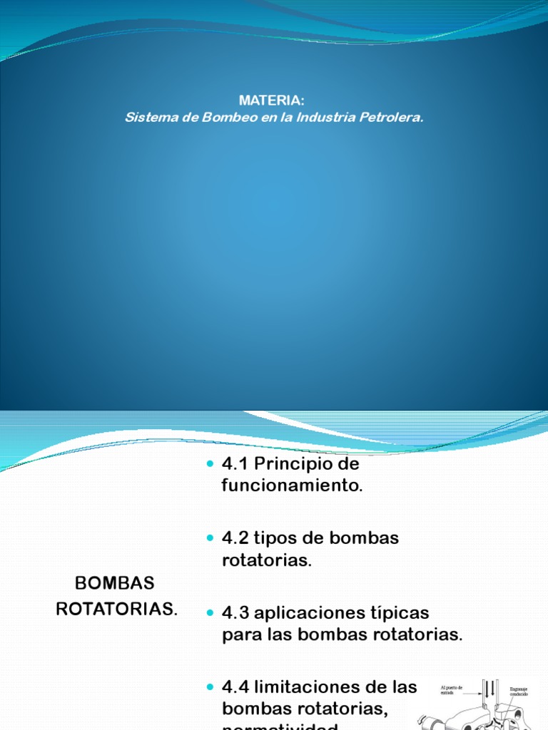 Bombas Rotatorias en la Industria Petrolera | PDF | Bomba | Engranaje