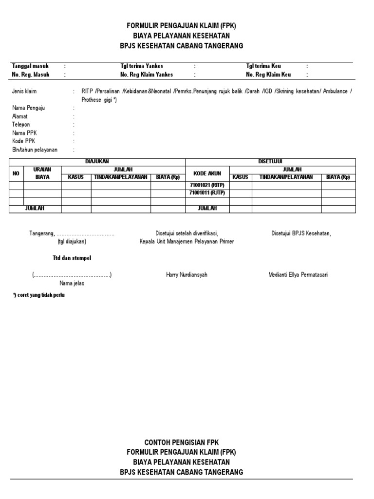 Formulir Pengajuan Klaim | PDF
