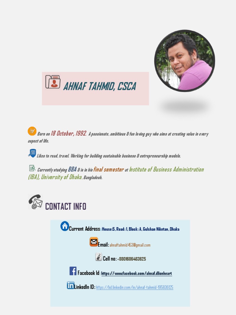CV Ahnaf Tahmid PDF | PDF | Bangladesh | Schools
