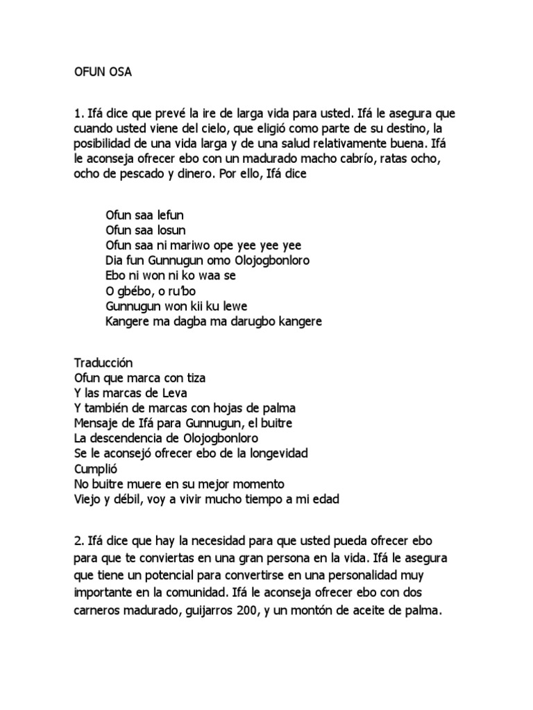 11 Ofun Osa | PDF | Religión y creencia