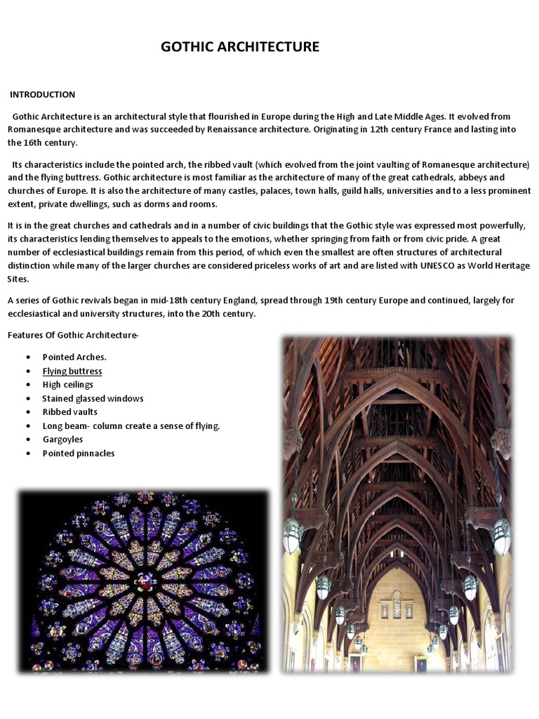 Gothic Report | PDF | Gothic Architecture | Vault (Architecture)