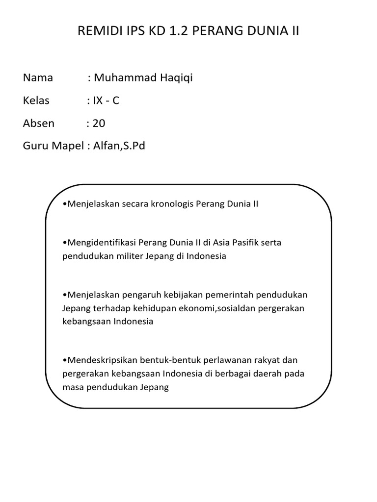 Remidi Ips KD 1 | PDF