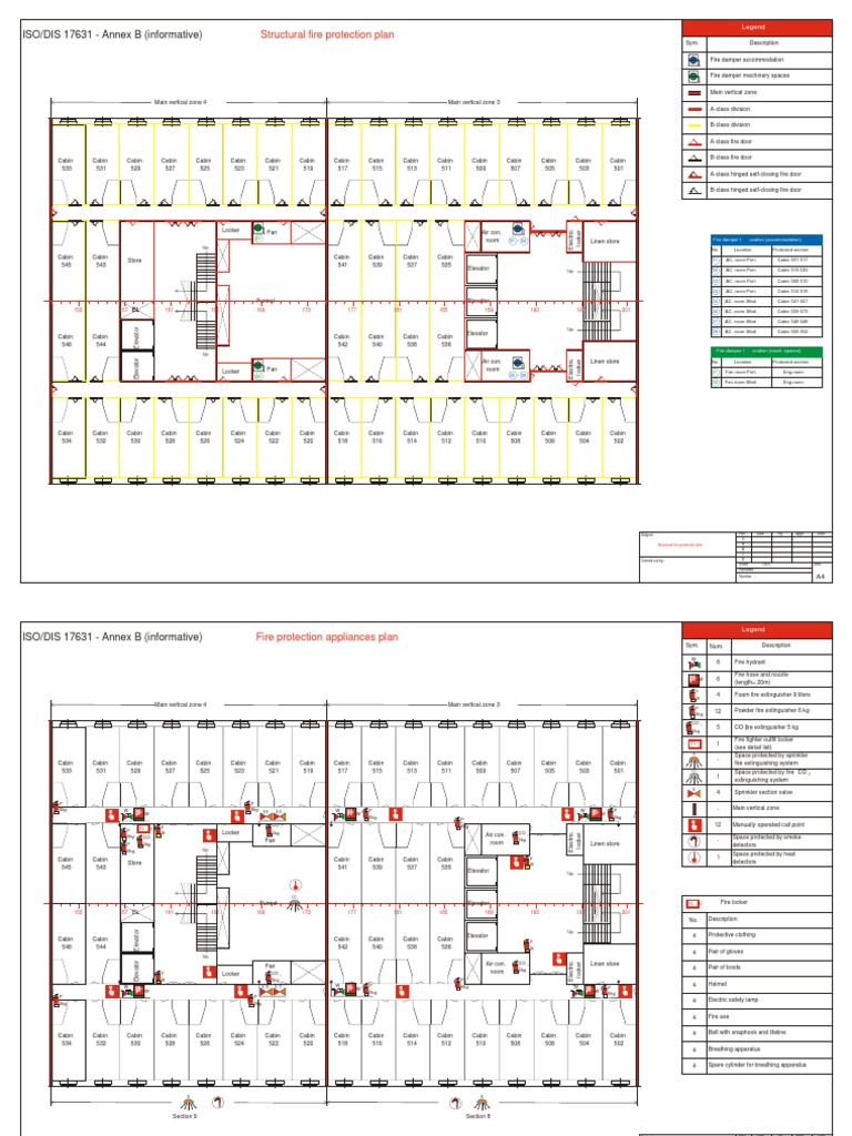 ISO/DIS 17631 Annex B Fire Protection Plan | PDF | Elevator | Fire ...