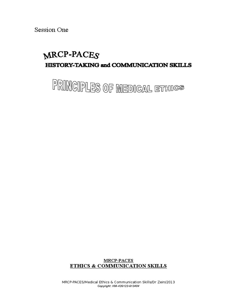MRCP PACES Communication Skills and History Taking Notes | PDF | Hiv ...