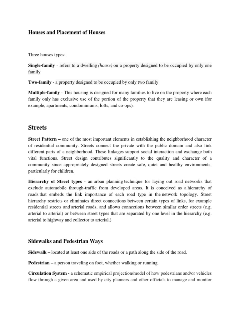 Houses and Placement of Houses | PDF | Residential Area | Street