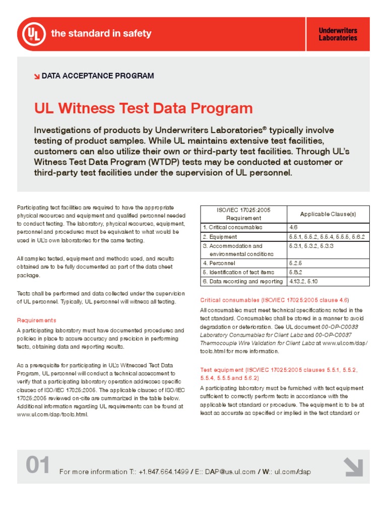 Witness Test Data Program | Calibration | Laboratories