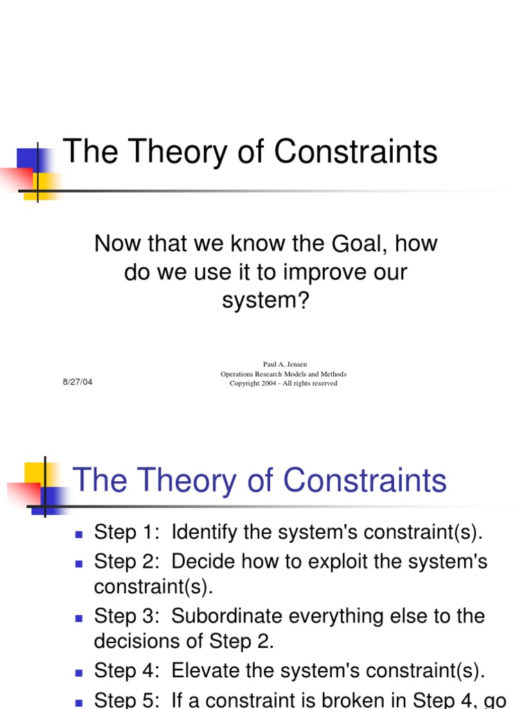 Theory of Constraints | PDF | Inventory | Economics